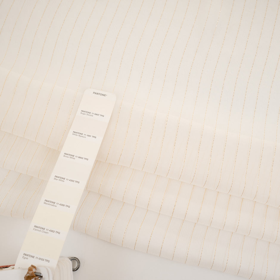 White Fabric With Gold Lines – EVA re-source