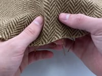 Beige and brown herringbone wool – EVA re-source